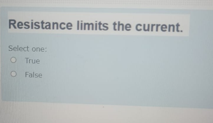 Solved Resistance limits the current.Select one:TrueFalse | Chegg.com