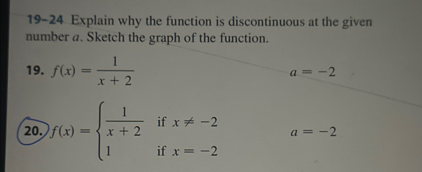 Solved 19-24 ﻿Explain why the function is discontinuous at | Chegg.com