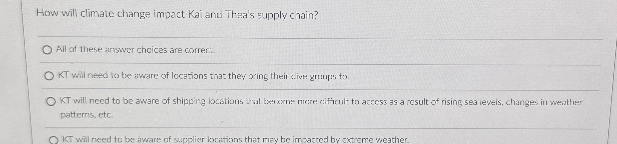 Solved How will climate change impact Kai and Thea's supply | Chegg.com