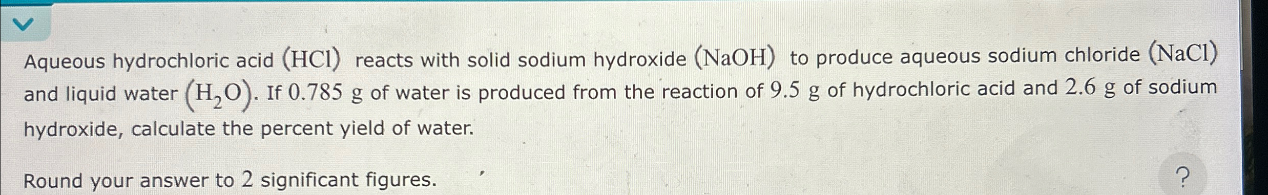 Solved Aqueous hydrochloric acid (HCl) ﻿reacts with solid | Chegg.com