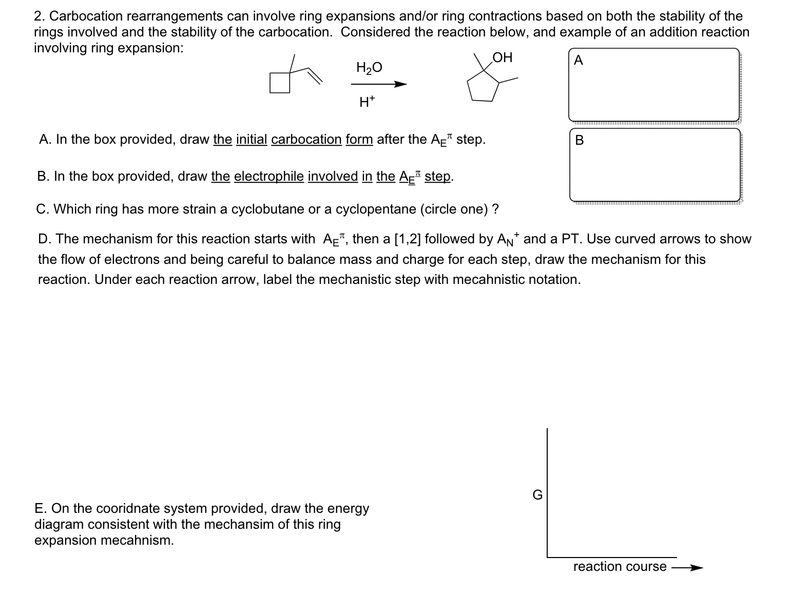 Solved Carbocation rearrangements can involve ring | Chegg.com