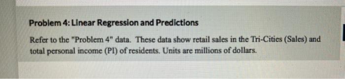 Solved Problem 4: Linear Regression and Predictions Refer to | Chegg.com