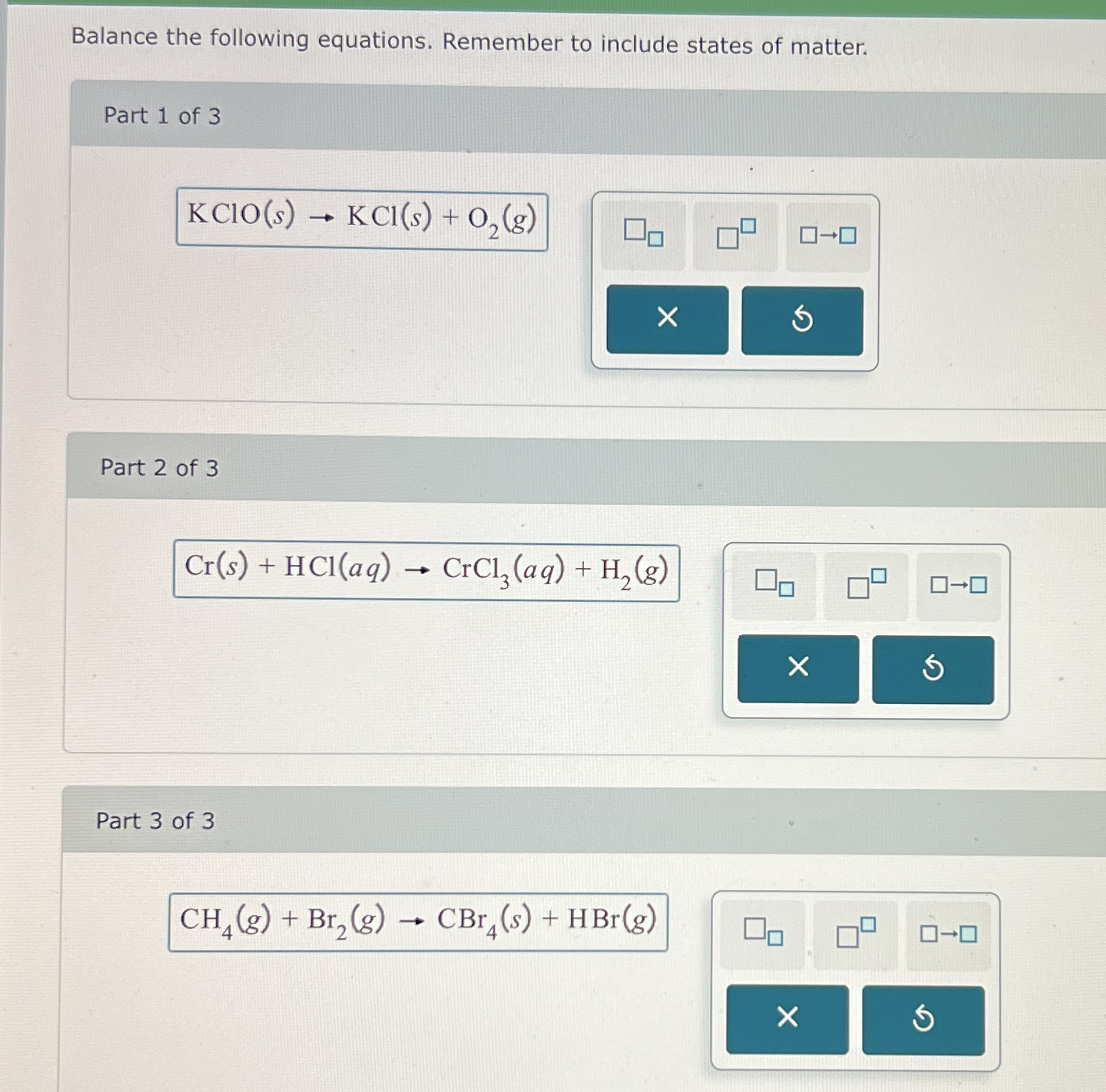 Balance the following equations. Remember to include | Chegg.com