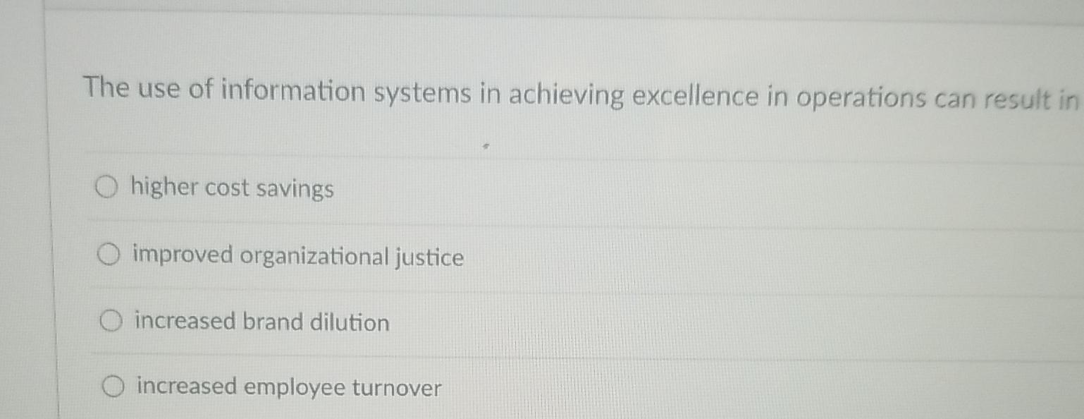 Solved The use of information systems in achieving | Chegg.com