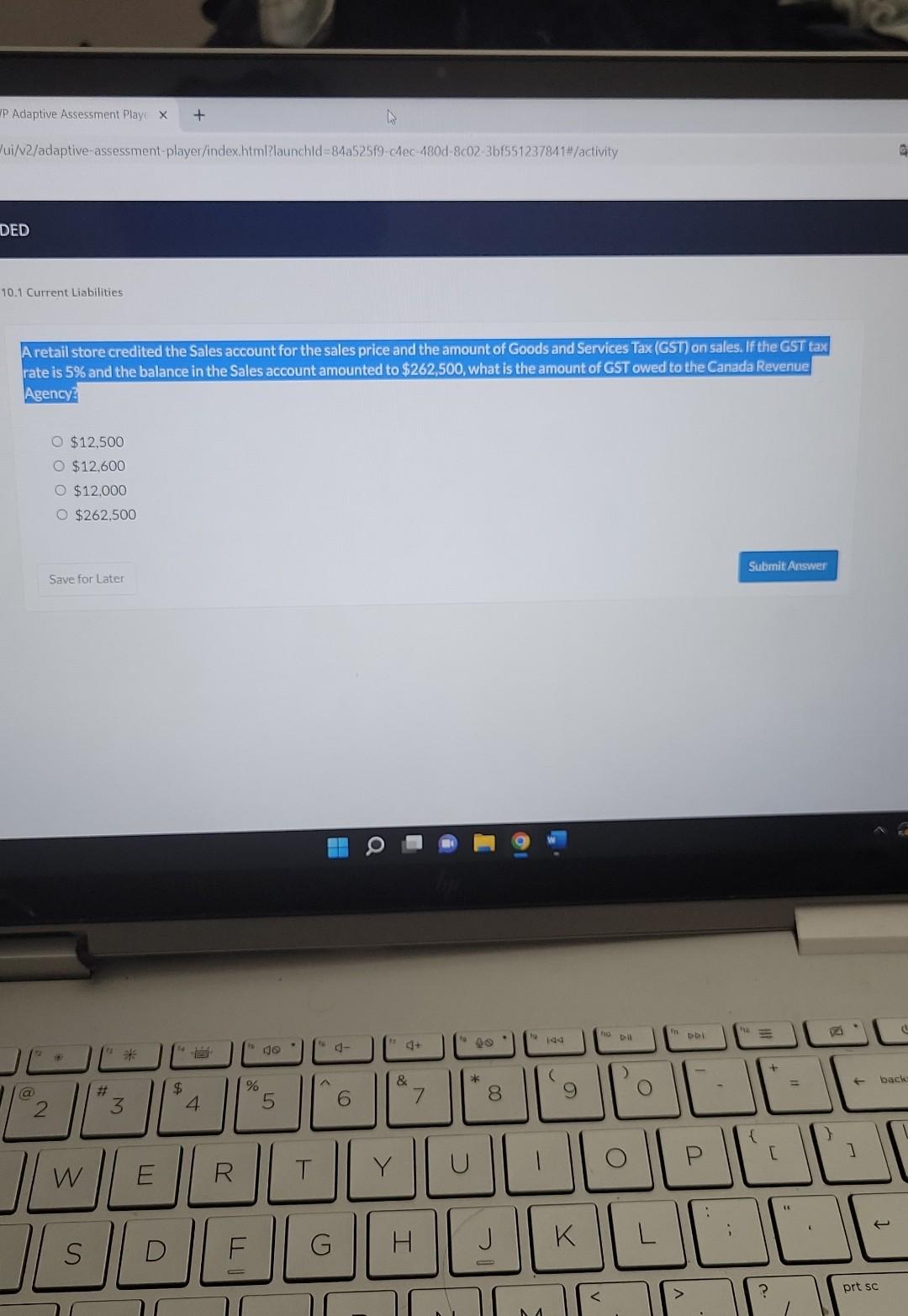 Solved P Adaptive Assessment Play X + | Chegg.com