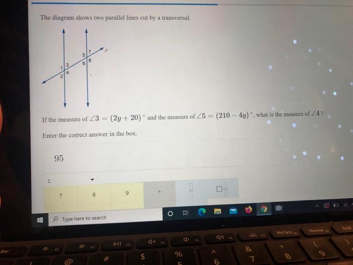 Solved The diagram shows two parallel lines cut by a | Chegg.com