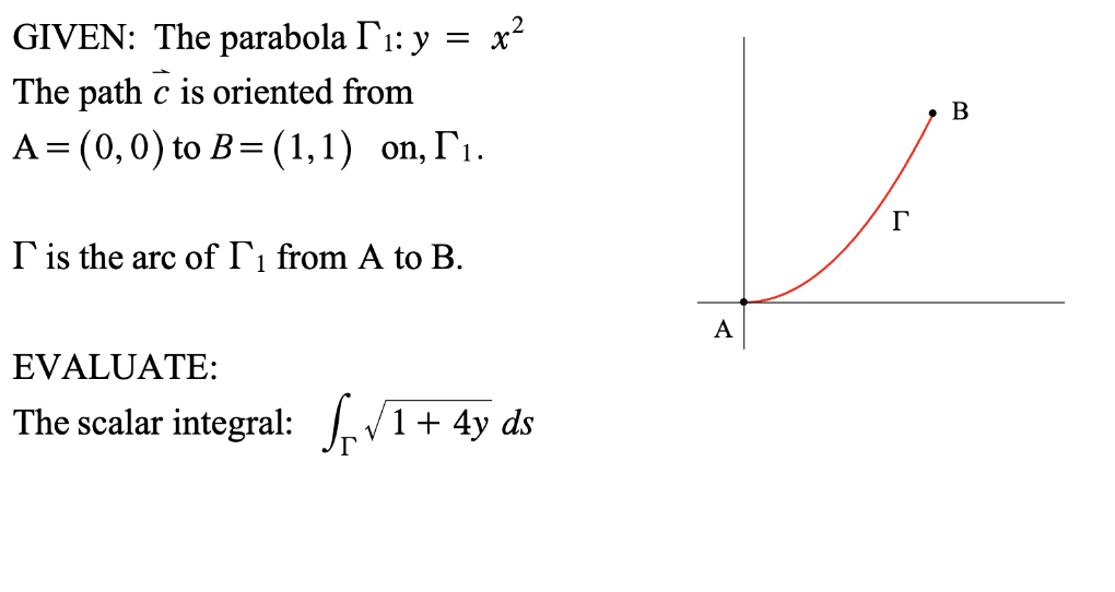 Solved GIVEN: The parabola Γ1:y=x2The path vec(c) ﻿is | Chegg.com