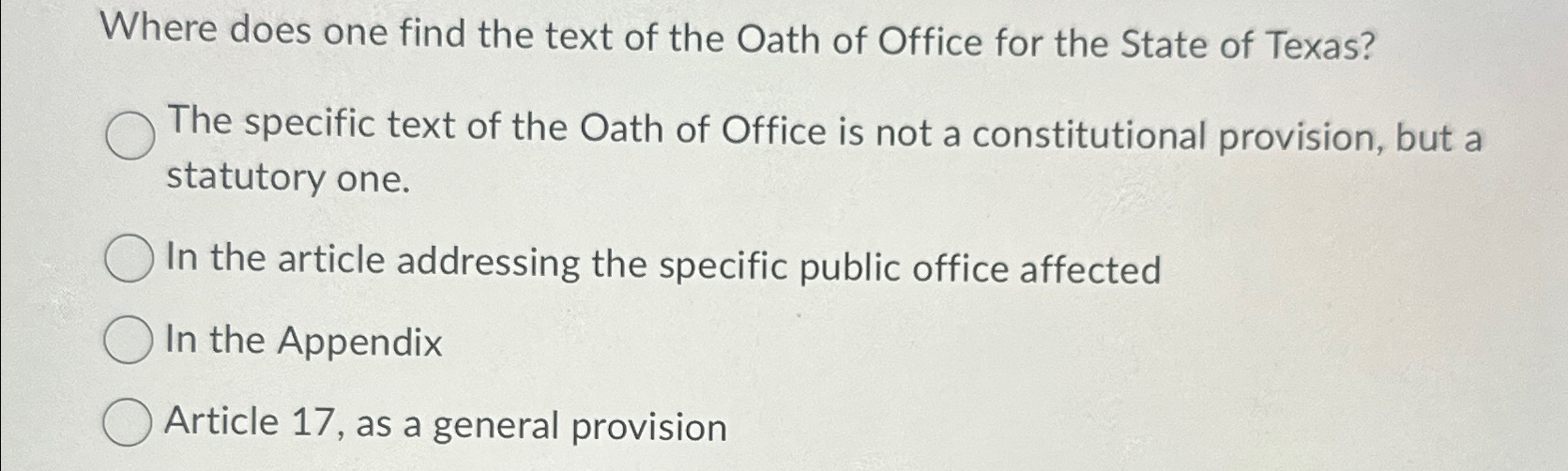 Solved Where does one find the text of the Oath of Office | Chegg.com