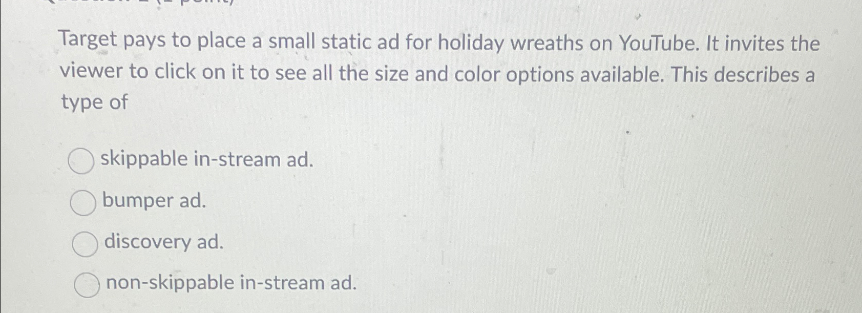 Solved Target pays to place a small static ad for holiday | Chegg.com