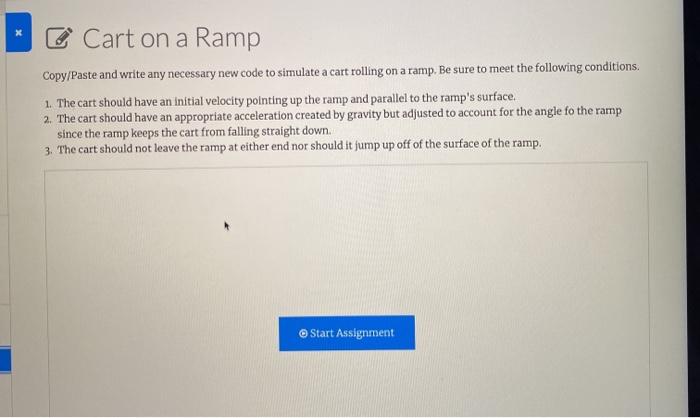 Solved Cart on a Ramp Copy/Paste and write any necessary new | Chegg.com
