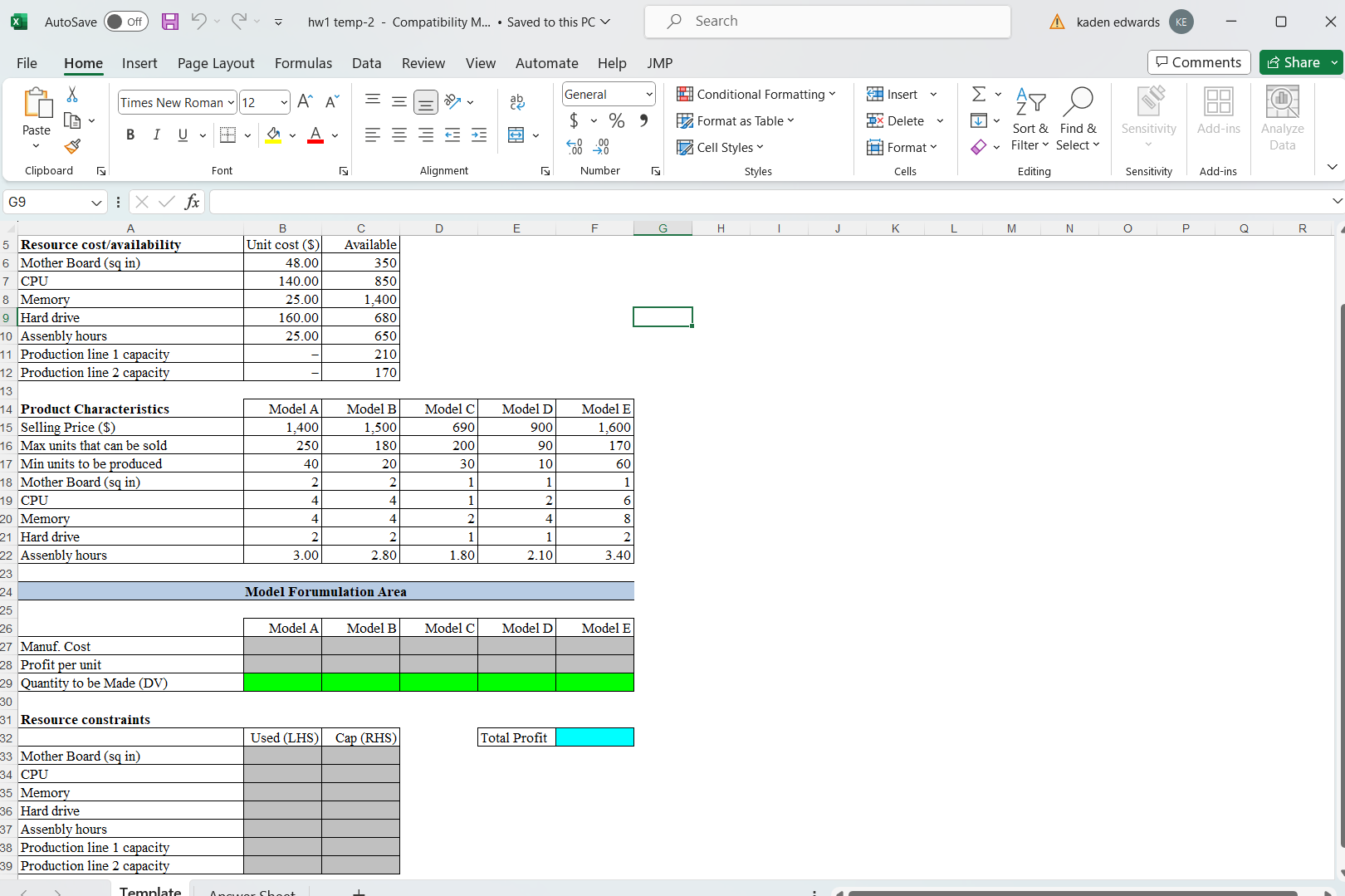 Solved Cyclone Computers Co. ﻿produces five different models | Chegg.com