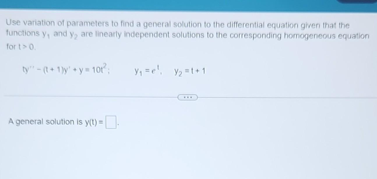 Solved Find a general solution to the differential equation. | Chegg.com