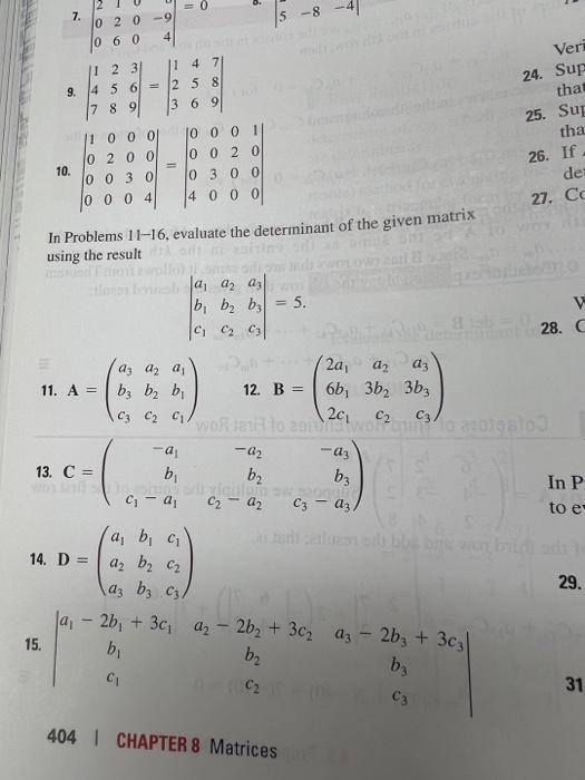 Solved 16. ∣∣4a1−2a34b1−2b32c1−c3a2b221c2a3b321c3∣∣ 33. | Chegg.com