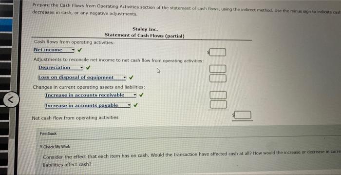 Solved Prepare the Cash Flows from Operating Activities | Chegg.com
