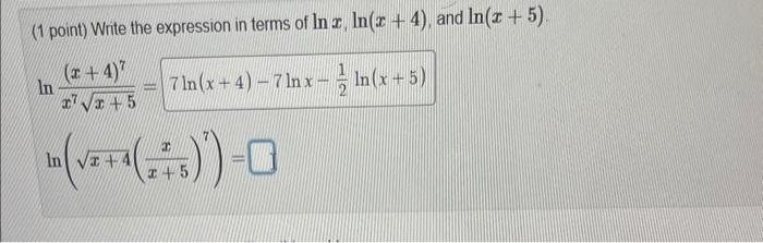 Solved (1 point) Write the expression in terms of | Chegg.com