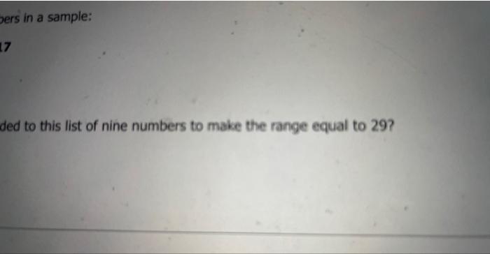 Solved Consider the following nine numbers in a sample: | Chegg.com Solved Consider the following nine numbers in a sample: | Chegg.com