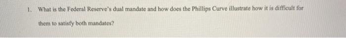 Solved 1. What is the Federal Reserve's dual mandate and how | Chegg.com
