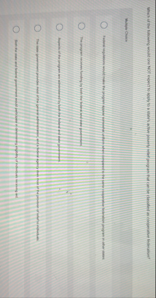 Solved Which of the following would one NOT expect to apply | Chegg.com