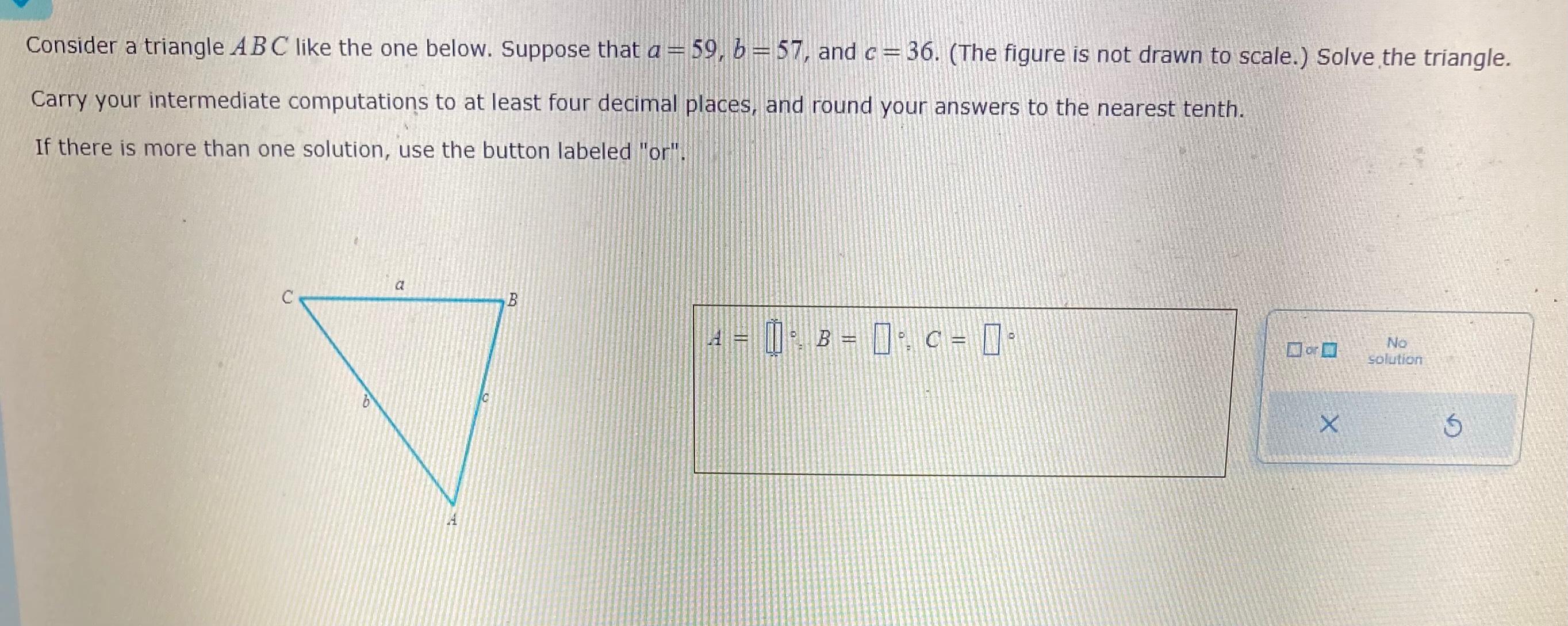 Solved Consider a triangle ABC like the one below. Suppose | Chegg.com