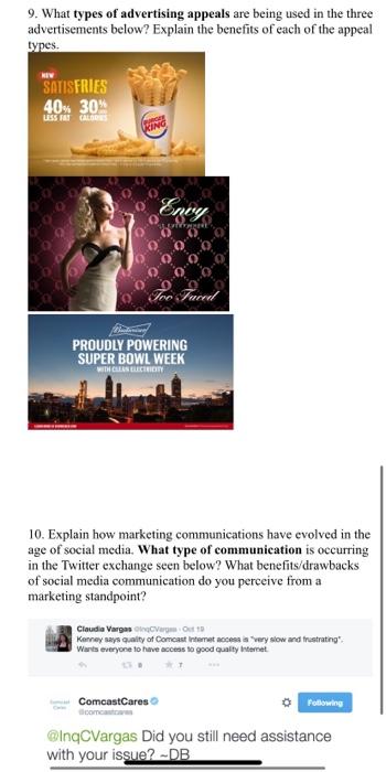 Solved 9. What types of advertising appeals are being used | Chegg.com