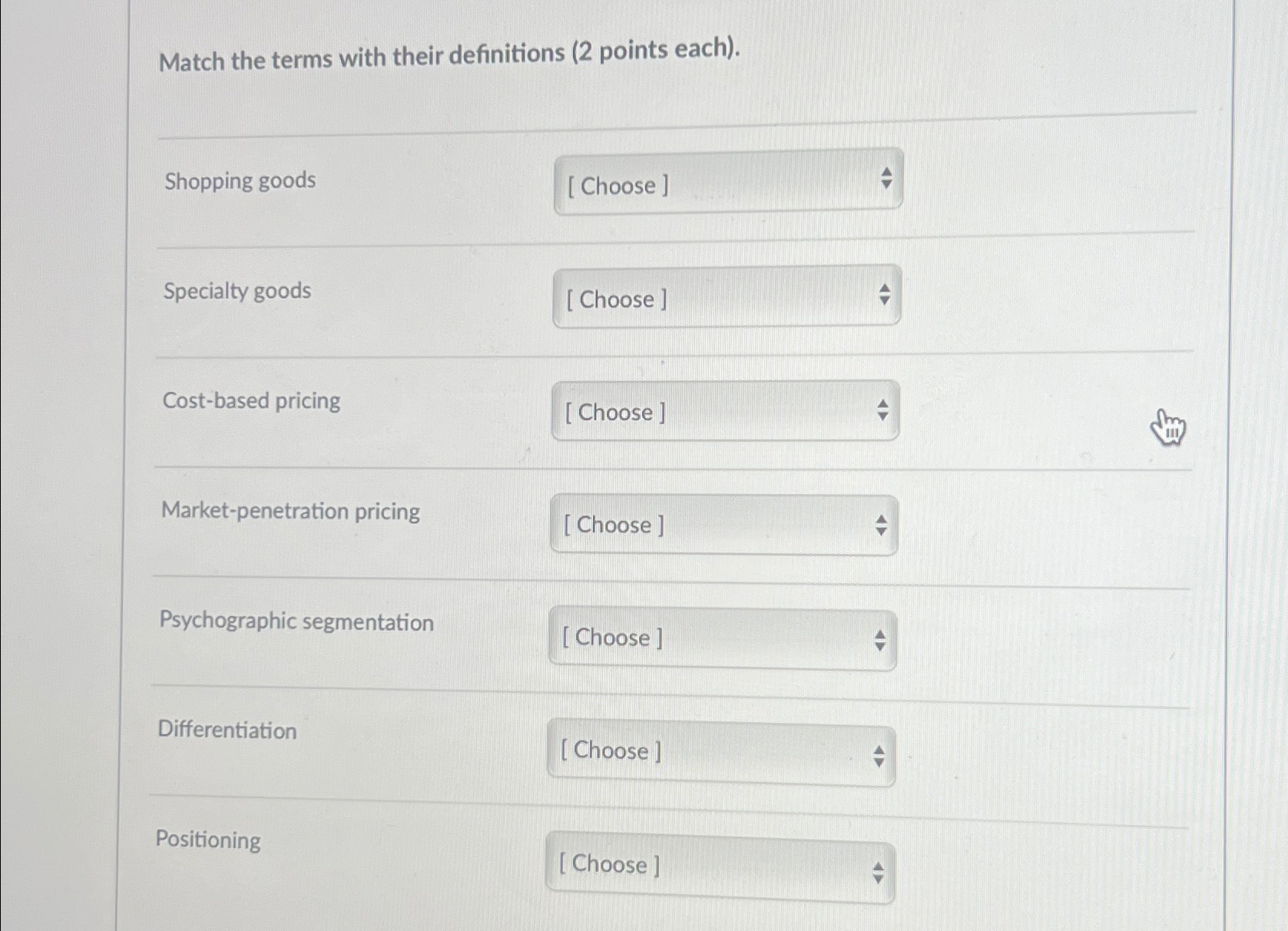 Solved Match the terms with their definitions (2 ﻿points | Chegg.com