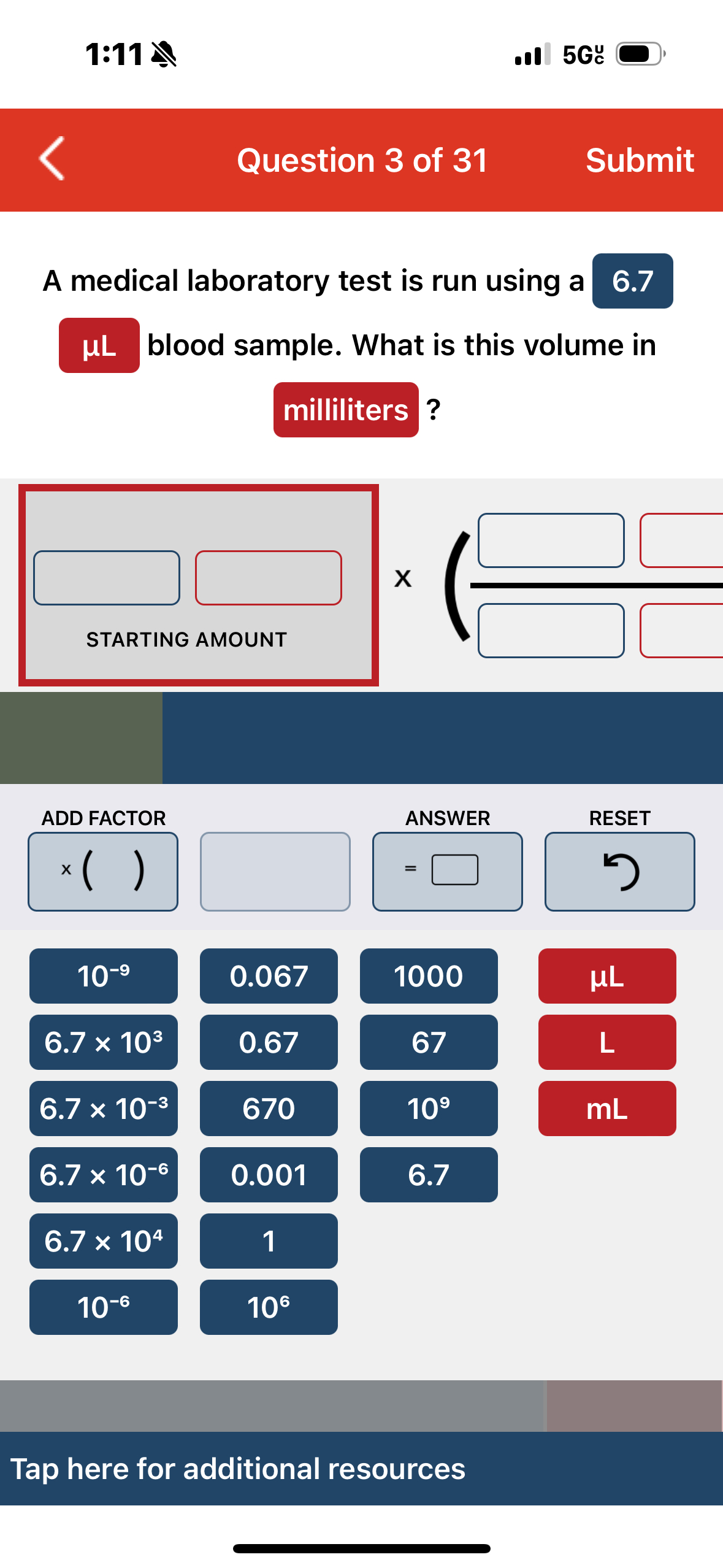 Solved Question 3 ﻿of 31A medical laboratory test is run | Chegg.com
