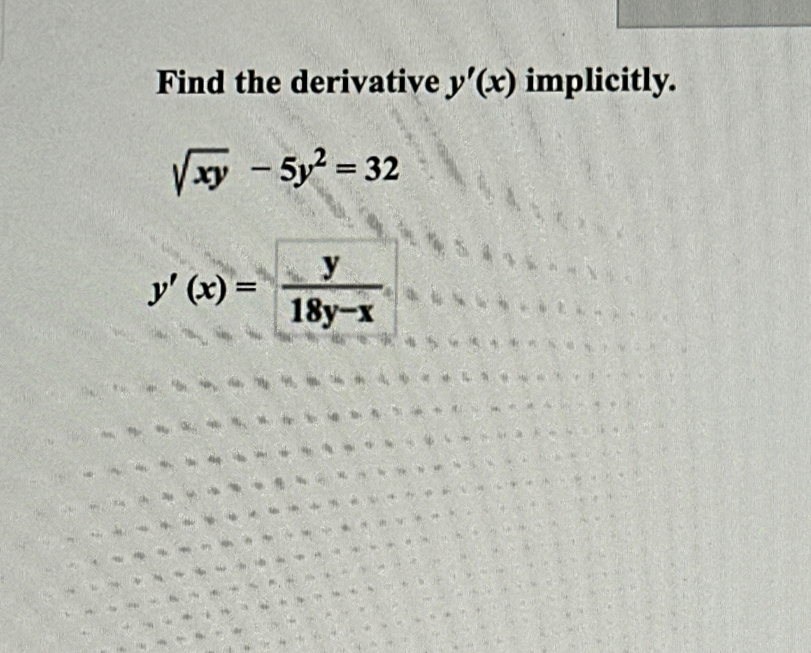 Solved Find the derivative y'(x) | Chegg.com