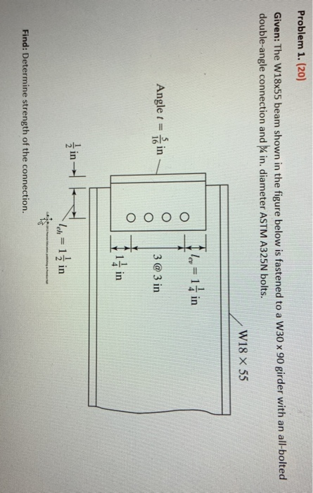 Problem 1. (20) Given: The W18x55 beam shown in the | Chegg.com