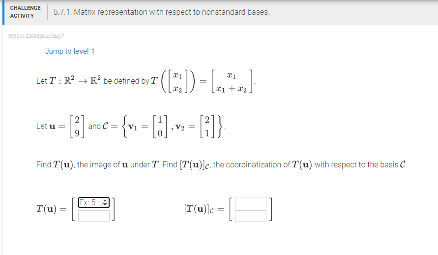 Solved CHALLENGEACTIVITY5.7.1: Matrix representation with | Chegg.com