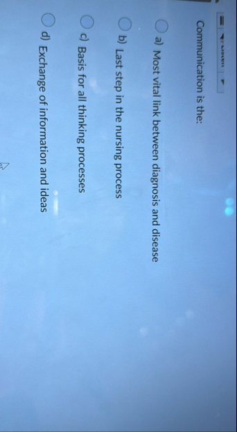 Solved Communication is the:a) ﻿Most vital link between | Chegg.com