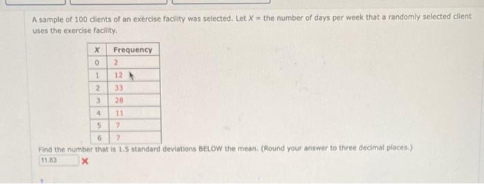 Solved A sample of 100 dients of an exercise facility was | Chegg.com ...