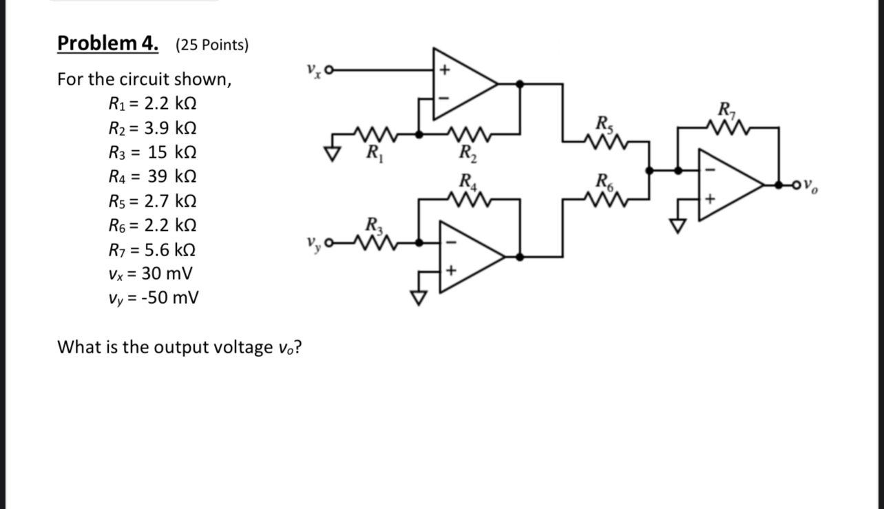 Solved Problem 4. (25 ﻿Points)For the circuit | Chegg.com