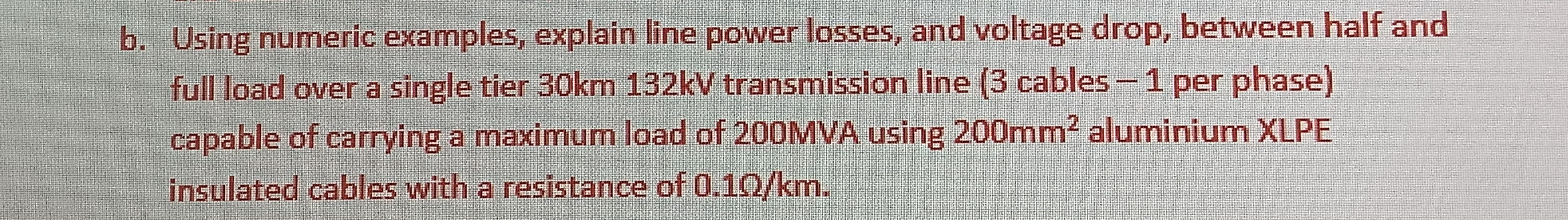 Solved b. ﻿Using numeric examples, explain line power | Chegg.com