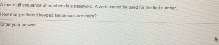 Solved A four digit sequence of numbers is a password. A | Chegg.com