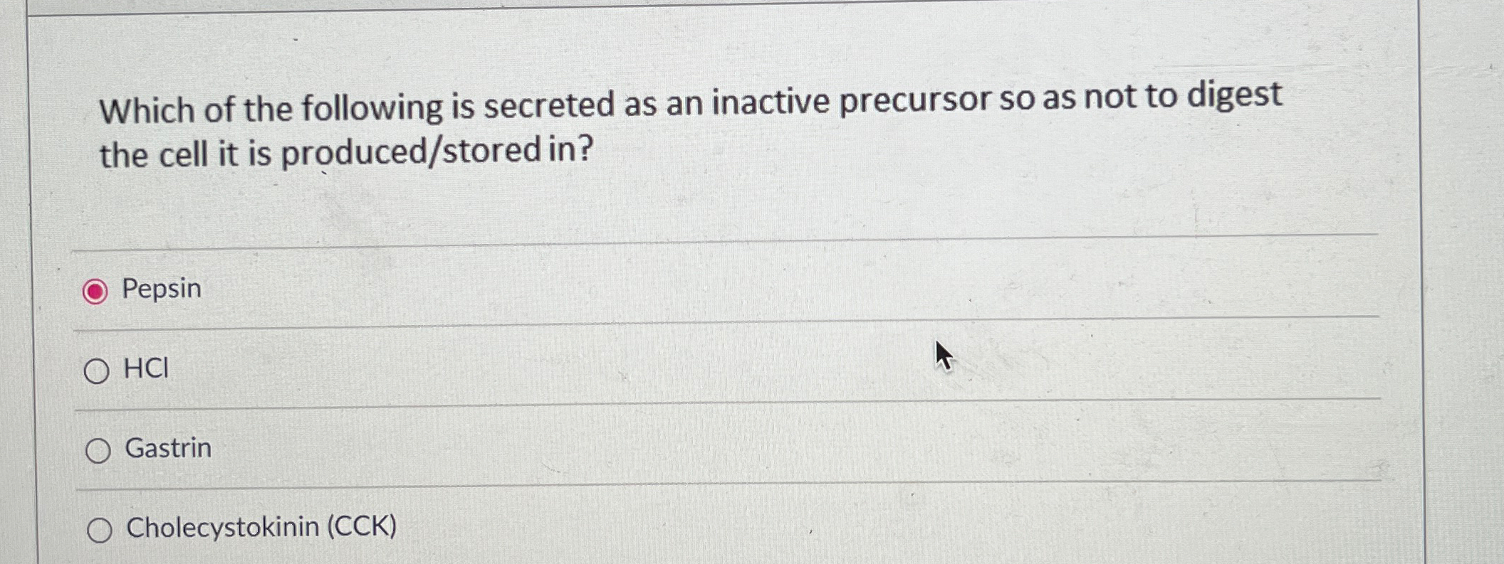 Solved Which of the following is secreted as an inactive | Chegg.com