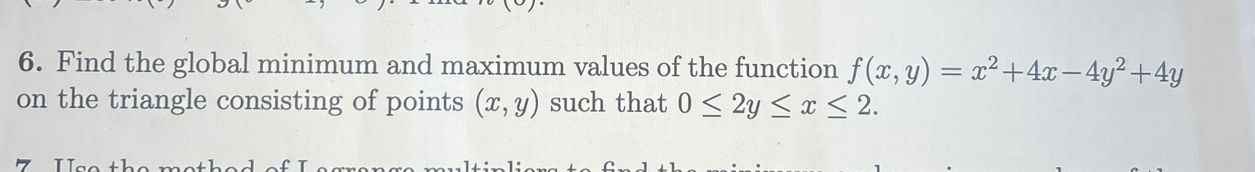 Solved Find the global minimum and maximum values of the | Chegg.com