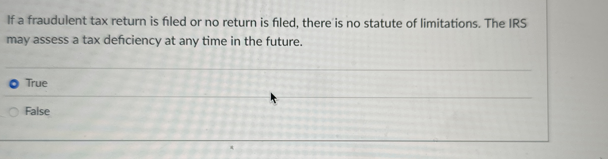 Solved If a fraudulent tax return is filed or no return is | Chegg.com