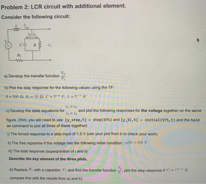 Solved Problem 2: LCR circuit with additional element. | Chegg.com