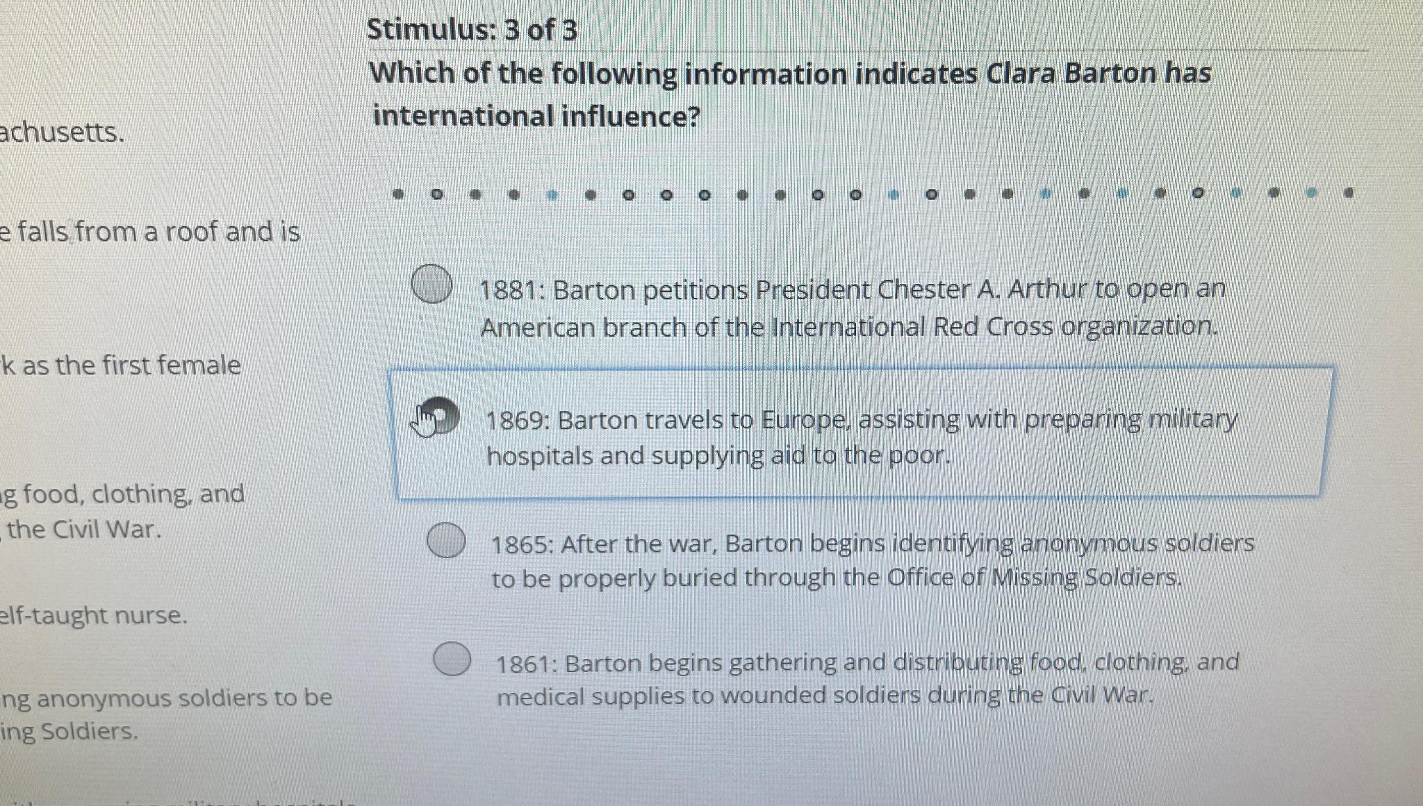 Solved Stimulus: 3 ﻿of 3Which of the following information | Chegg.com