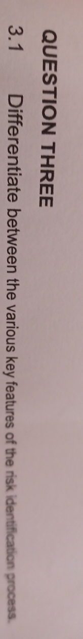 Solved QUESTION THREE3.1 ﻿Differentiate between the various | Chegg.com