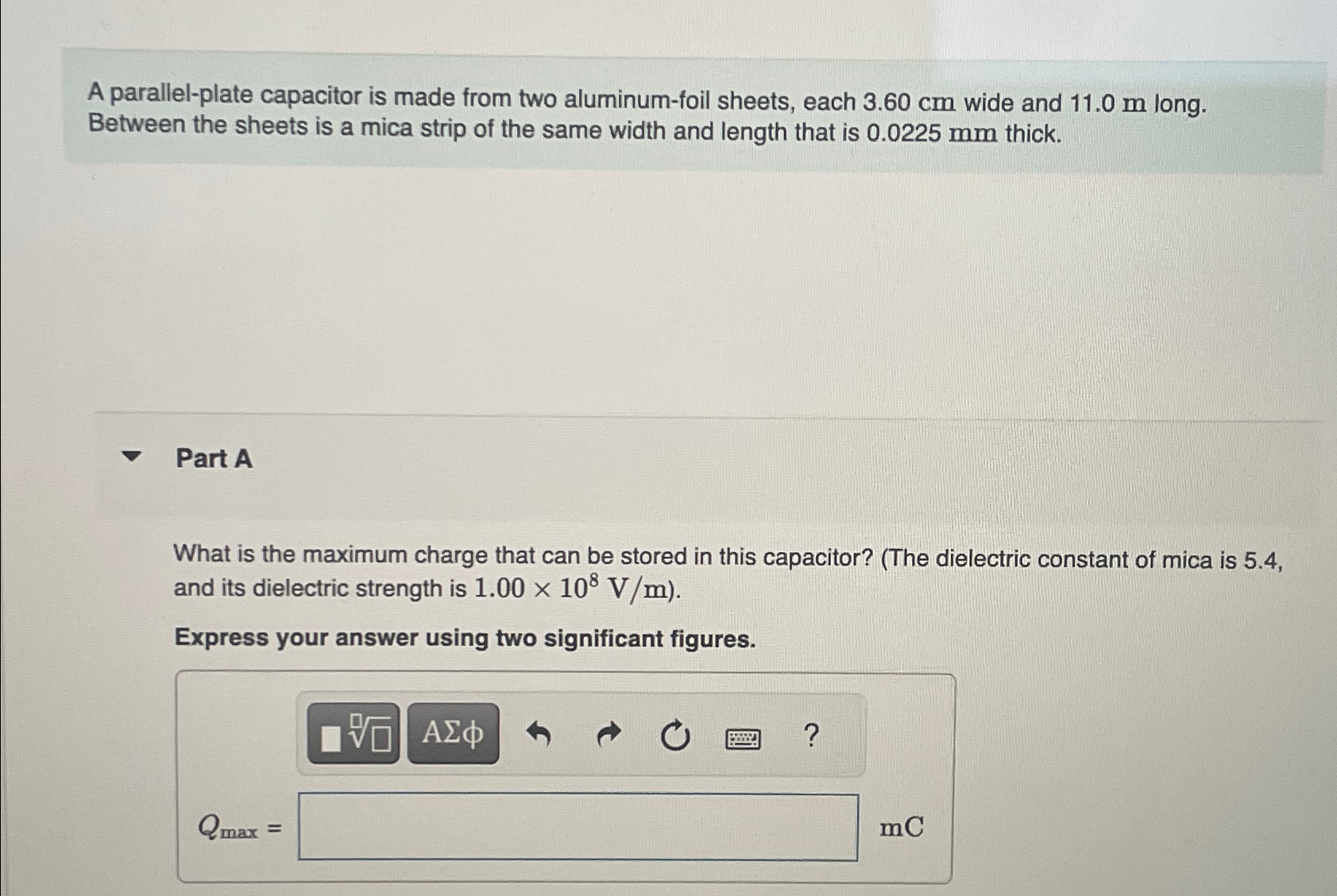 Solved A parallel-plate capacitor is made from two | Chegg.com