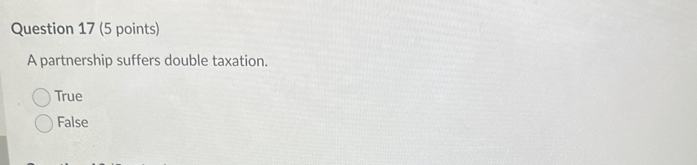 Solved Question 17 (5 ﻿points)A partnership suffers double | Chegg.com