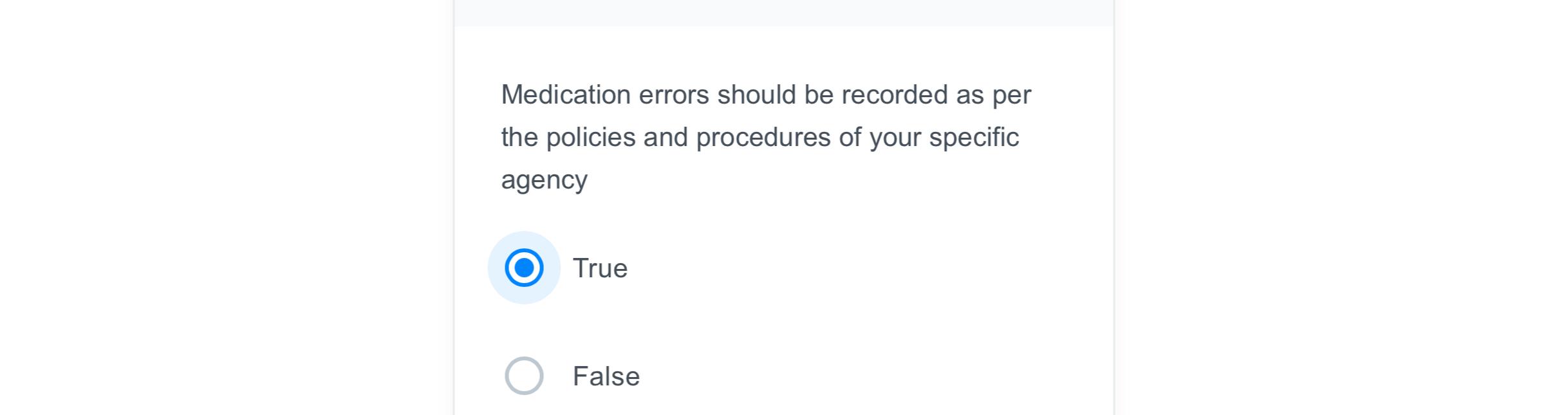 Solved Medication errors should be recorded as per the | Chegg.com