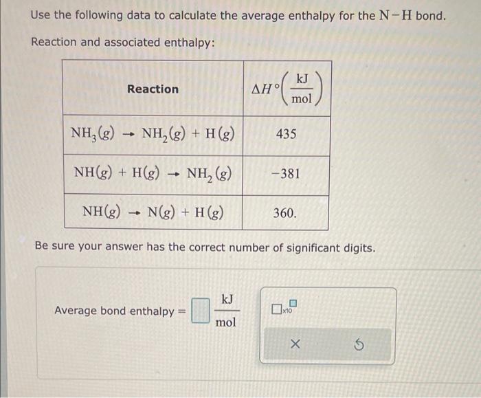 Solved Use the following data to calculate the average | Chegg.com