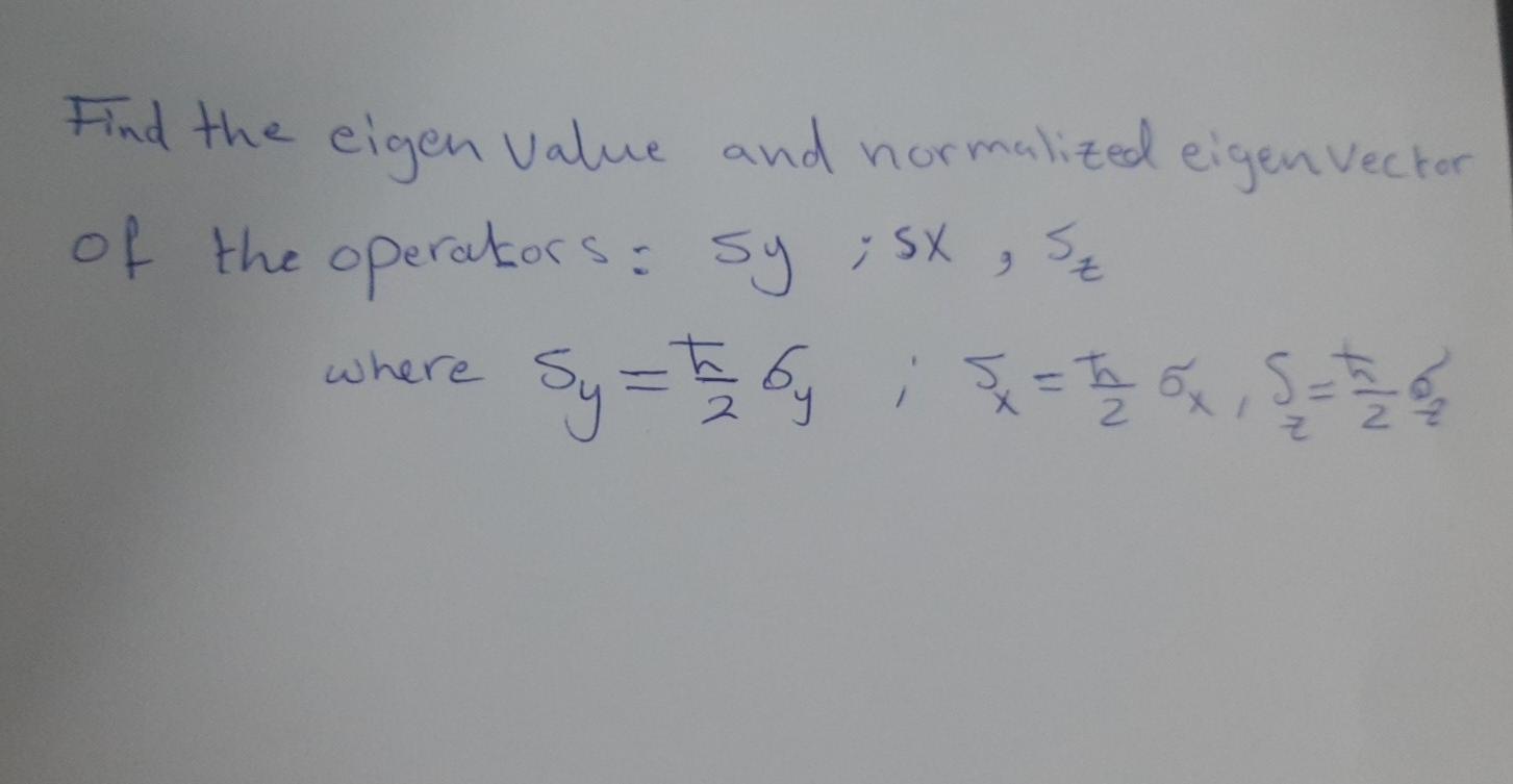 Solved Find the eigen value and normalized eigen vector of | Chegg.com