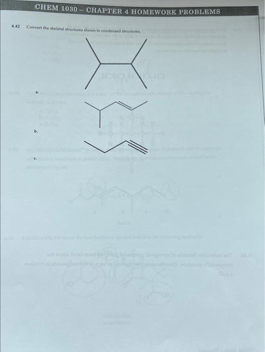 Solved 4.40 Convert the condensed structures shown to | Chegg.com
