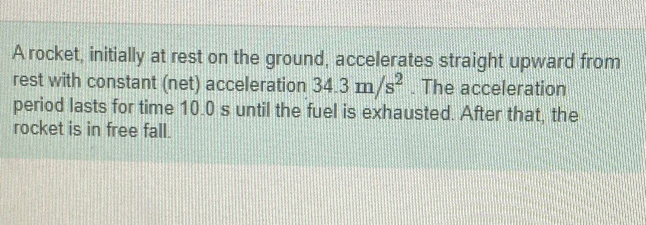 A rocket, initially at rest on the ground, | Chegg.com