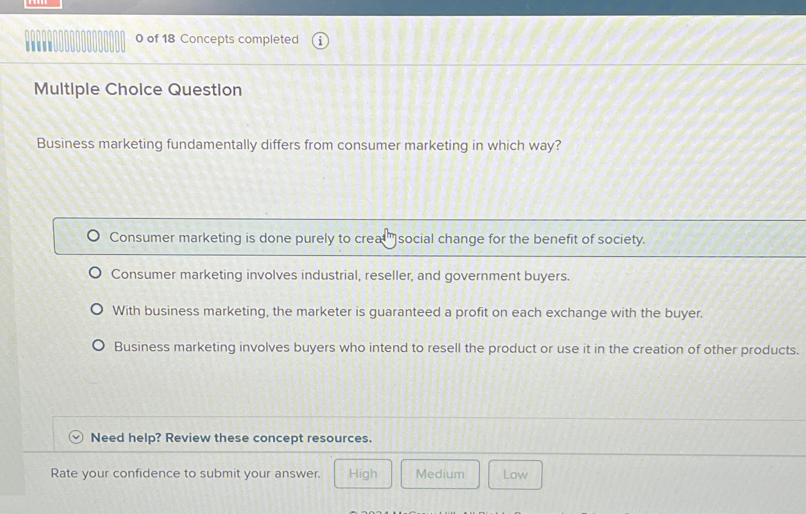 Solved 0 ﻿of 18 ﻿Concepts completed(i)Multiple Cholce | Chegg.com