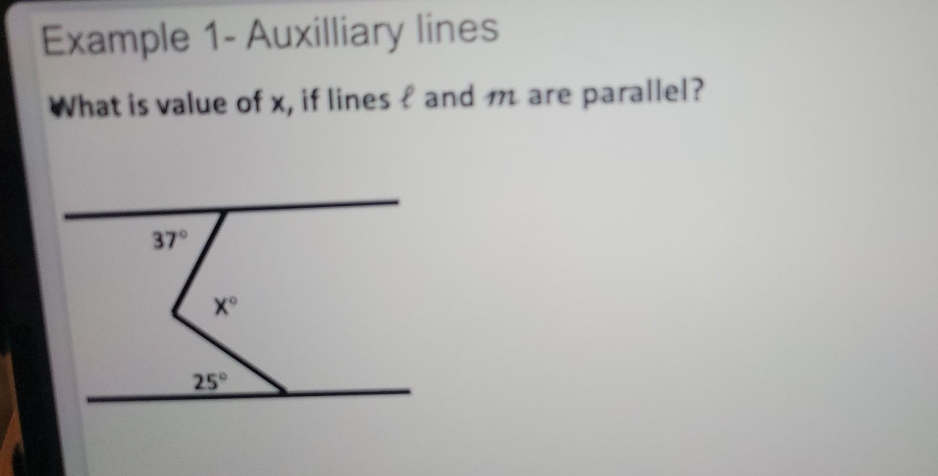 Solved Example 1- Auxilliary lines What is value of x, if | Chegg.com