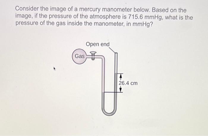 Solved Consider the image of a mercury manometer below. | Chegg.com